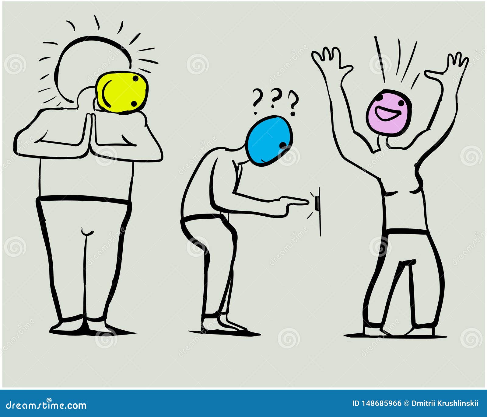 Three Characters are in Different Poses. Stock Illustration ...