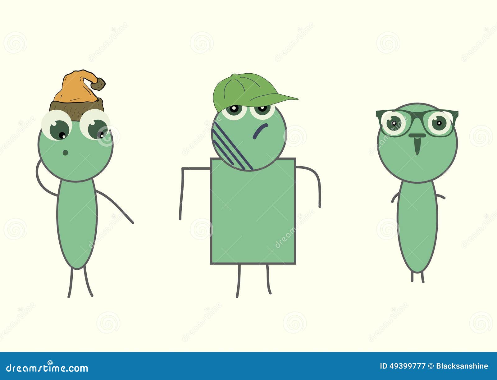 Three characters stock vector. Illustration of caricature - 49399777