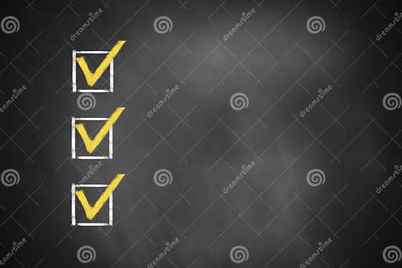 Three Checkboxes on Chalkboard Stock Image - Image of advice, hotel ...