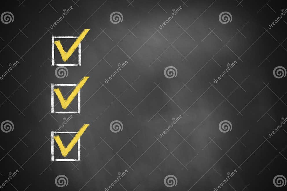 Three Checkboxes on Chalkboard Stock Image - Image of advice, hotel ...