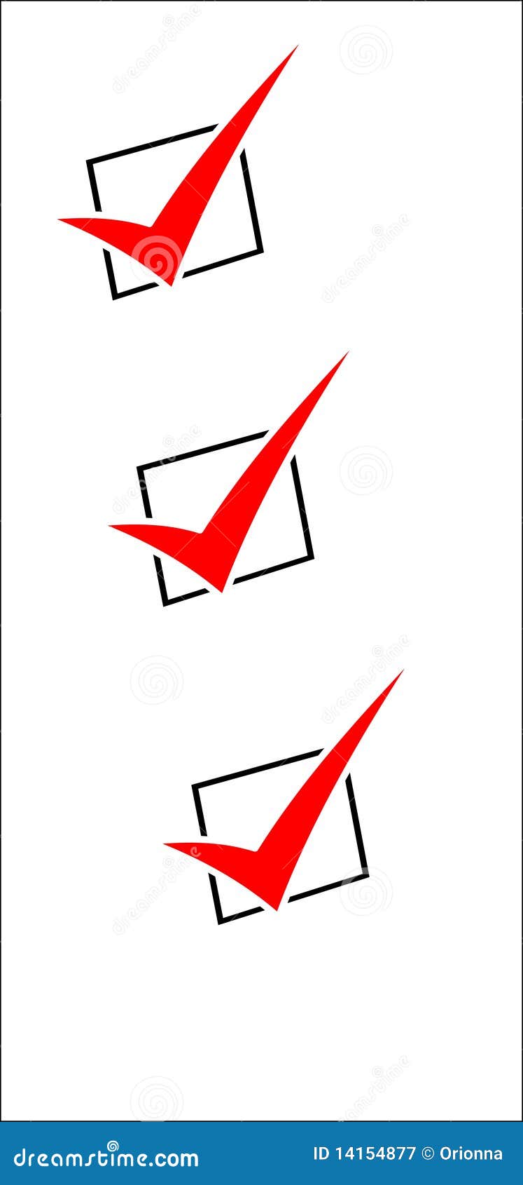Three Checkmarks on White Paper Stock Vector - Illustration of task ...