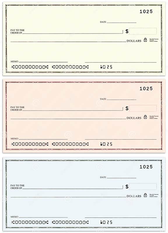 Three Checks with No Name and False Numbers Stock Illustration ...
