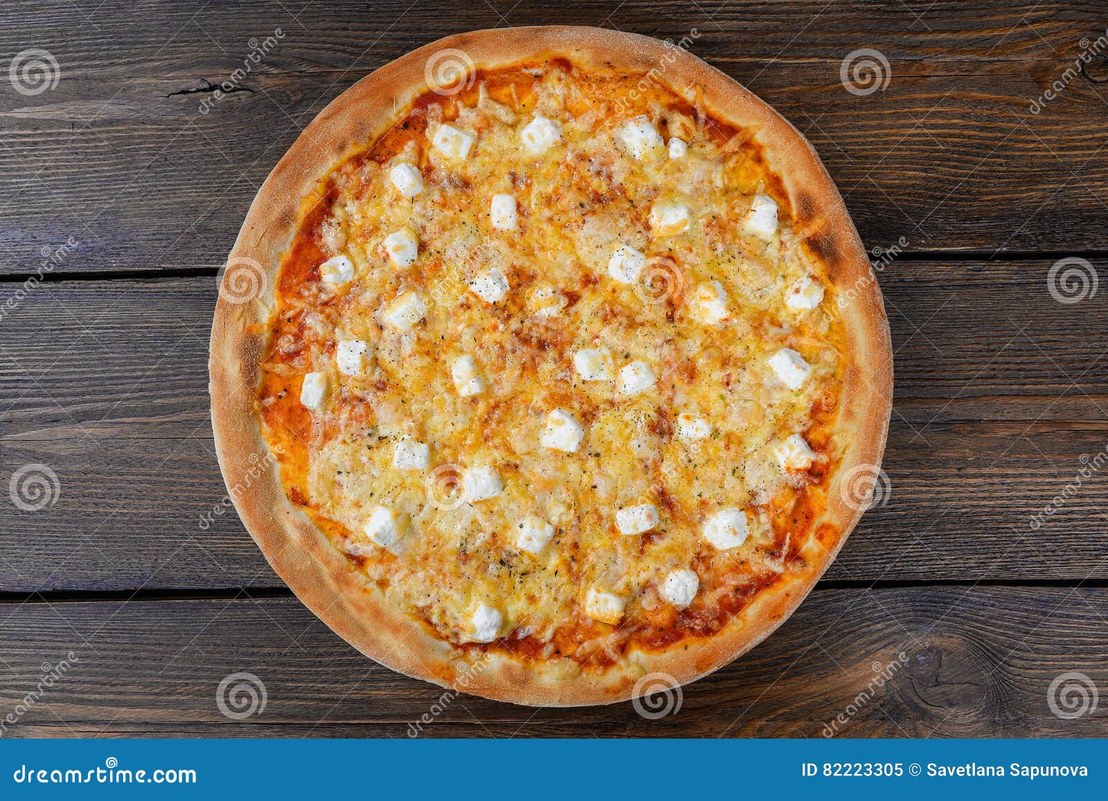 Three cheese pizza stock image. Image of mozzarella, round - 82223305