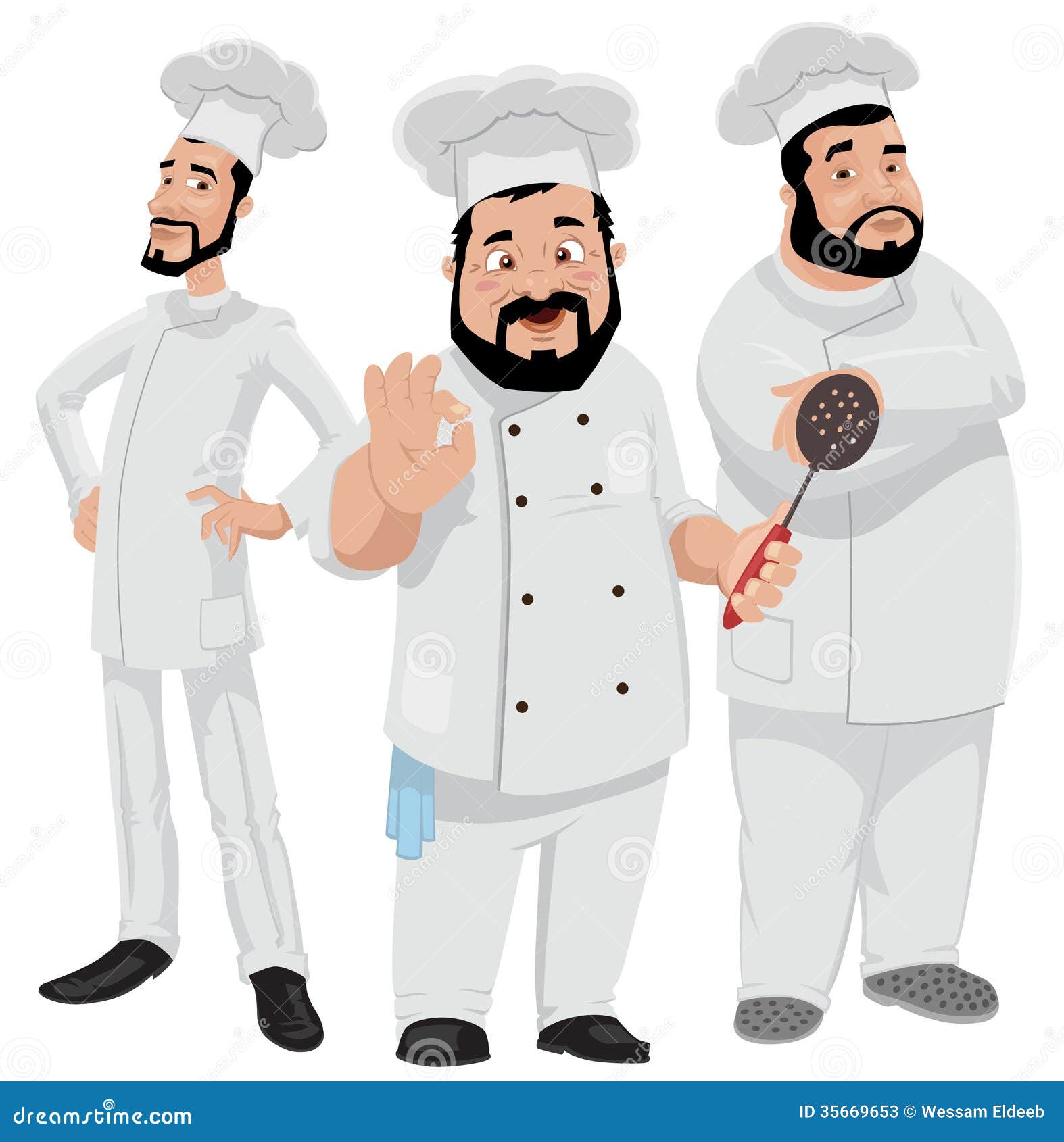 Three Chefs stock vector. Illustration of profession - 35669653