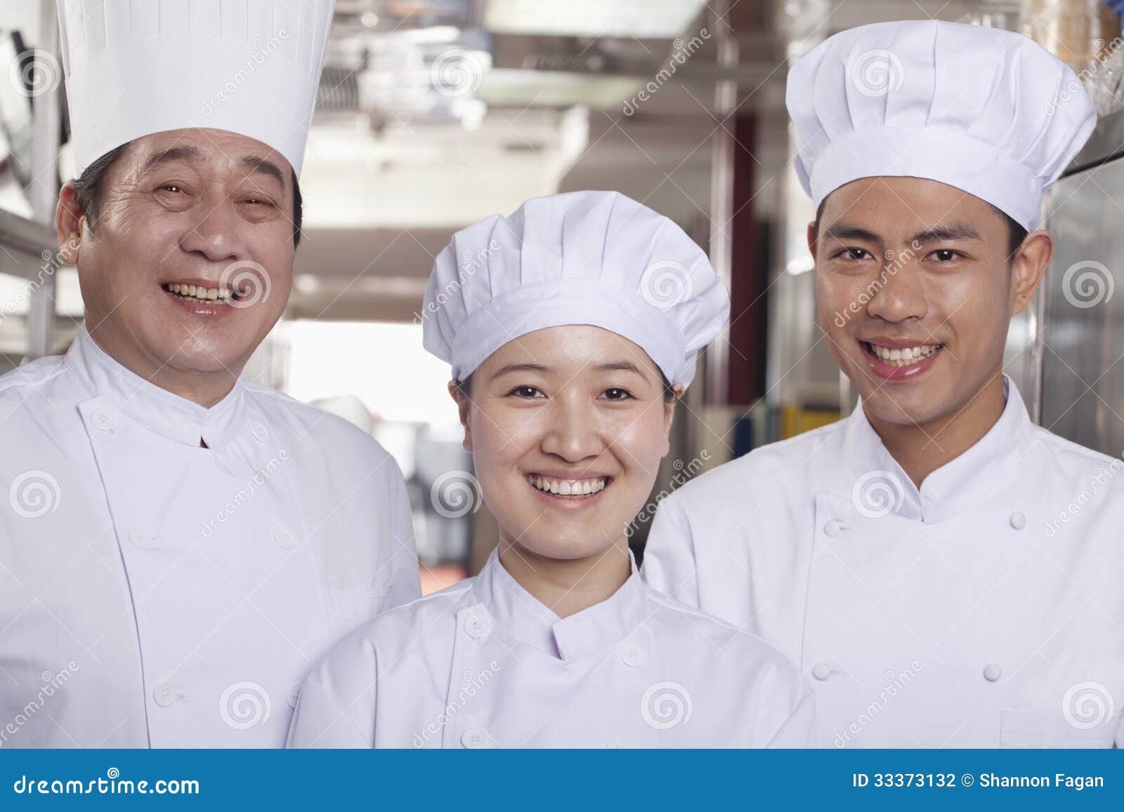 Three Chefs in an Industrial Kitchen Stock Photo - Image of kitchen ...