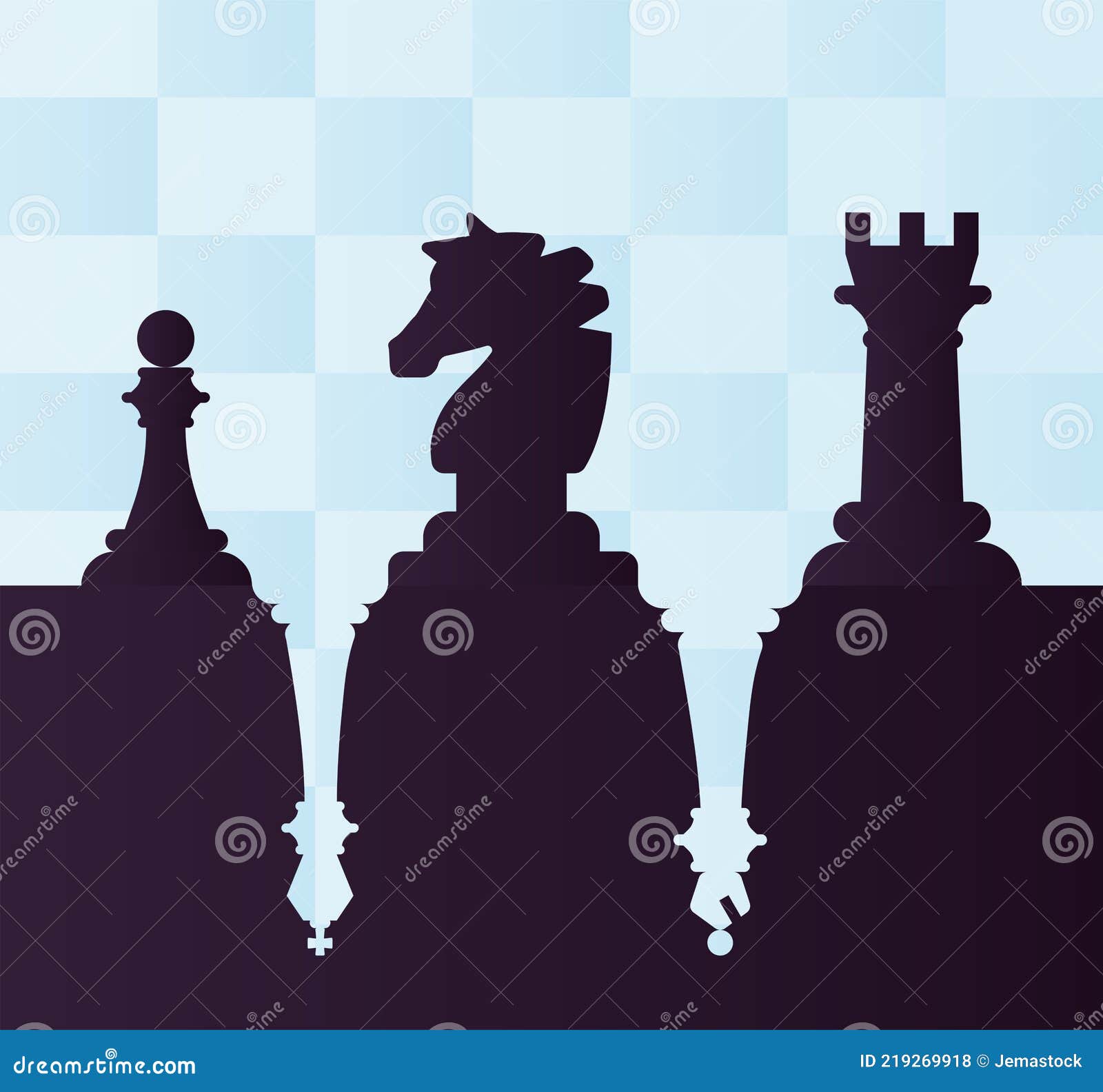 Three chess pieces game stock vector. Illustration of competition ...