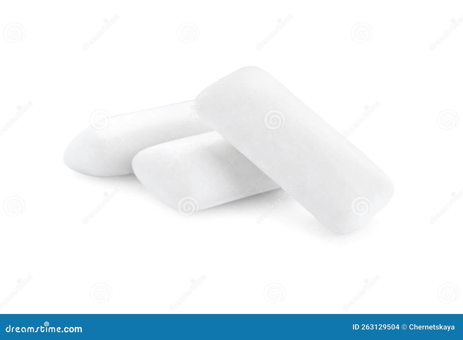 Three Chewing Gum Pieces on White Background Stock Photo - Image of ...