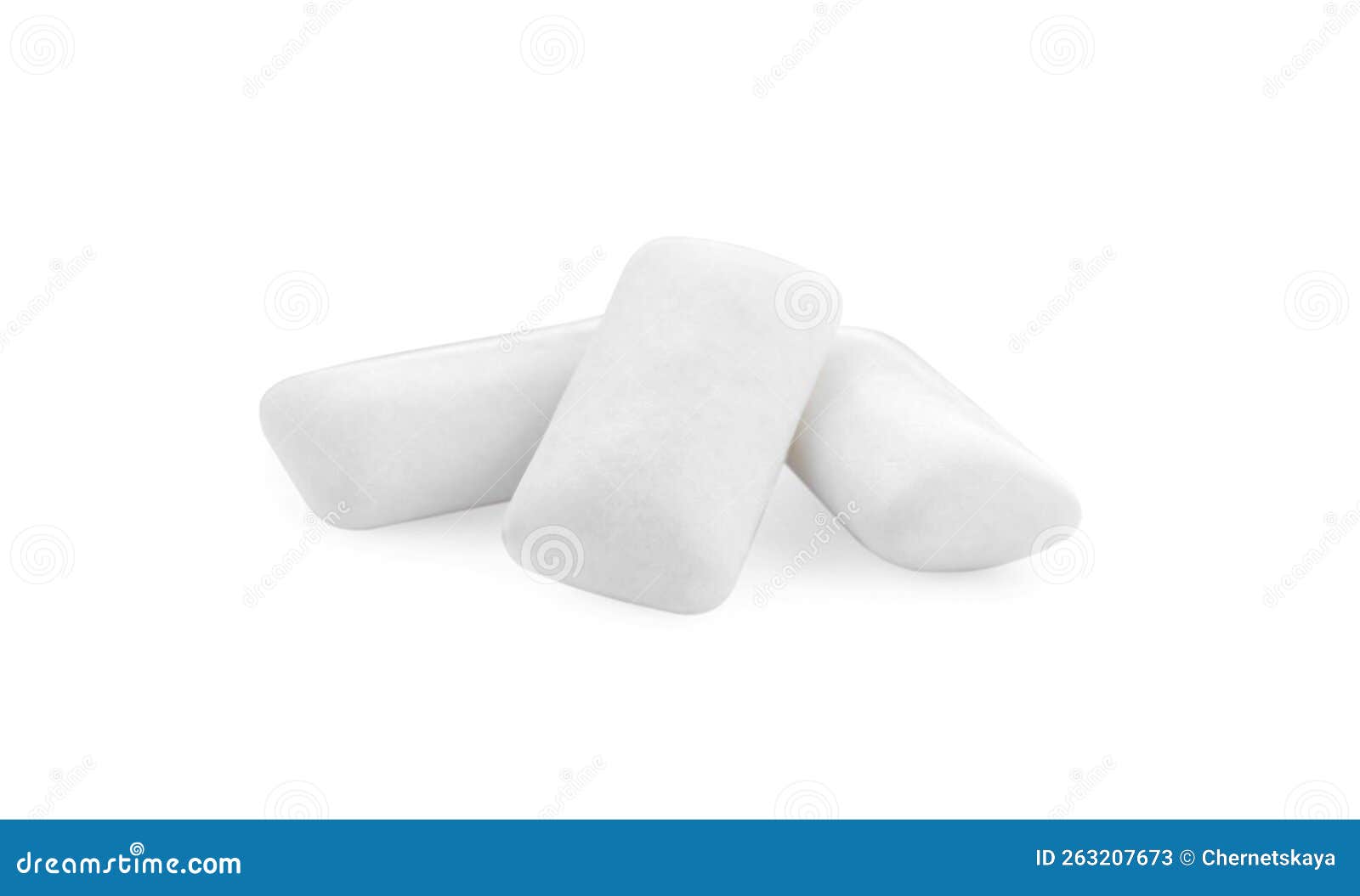 Three Chewing Gum Pieces on White Background Stock Image - Image of ...