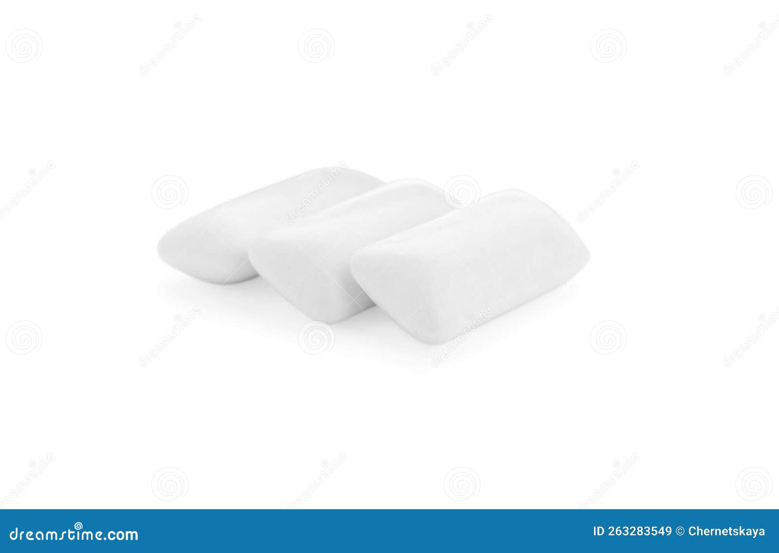 Three Chewing Gum Pieces on White Background Stock Image - Image of ...
