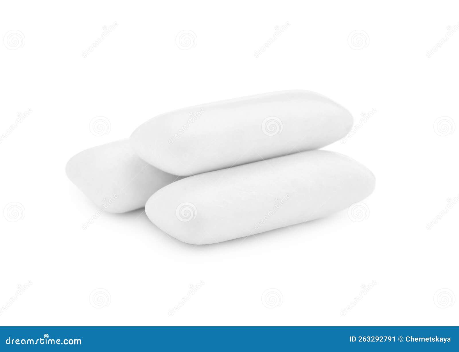 Three Chewing Gum Pieces on White Background Stock Image - Image of ...