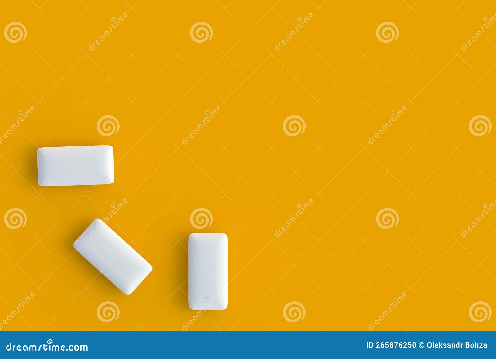 Three Chewing Gums in Corner. Mint Bubblegums Stock Illustration ...
