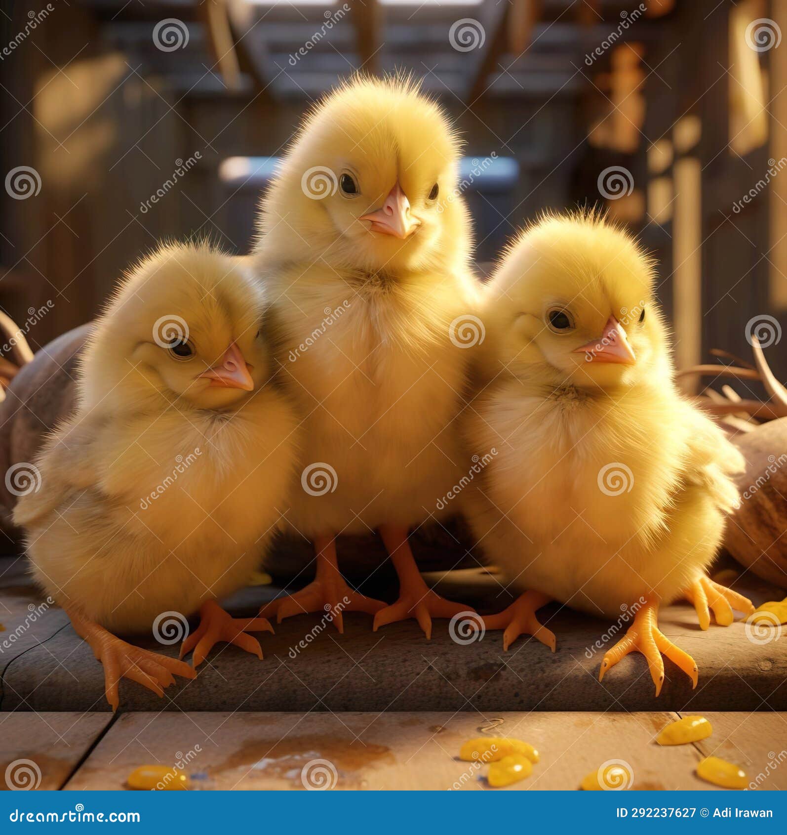 Three Chicks with Yellow Color Stock Illustration - Illustration of ...