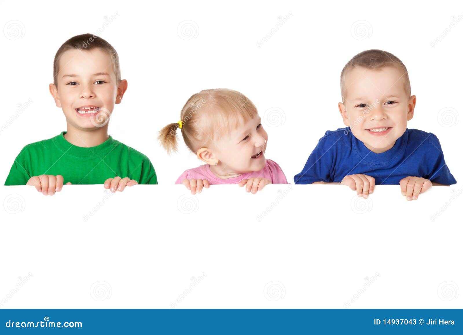 Three Child Behind White Board Stock Image - Image of kids, love: 14937043