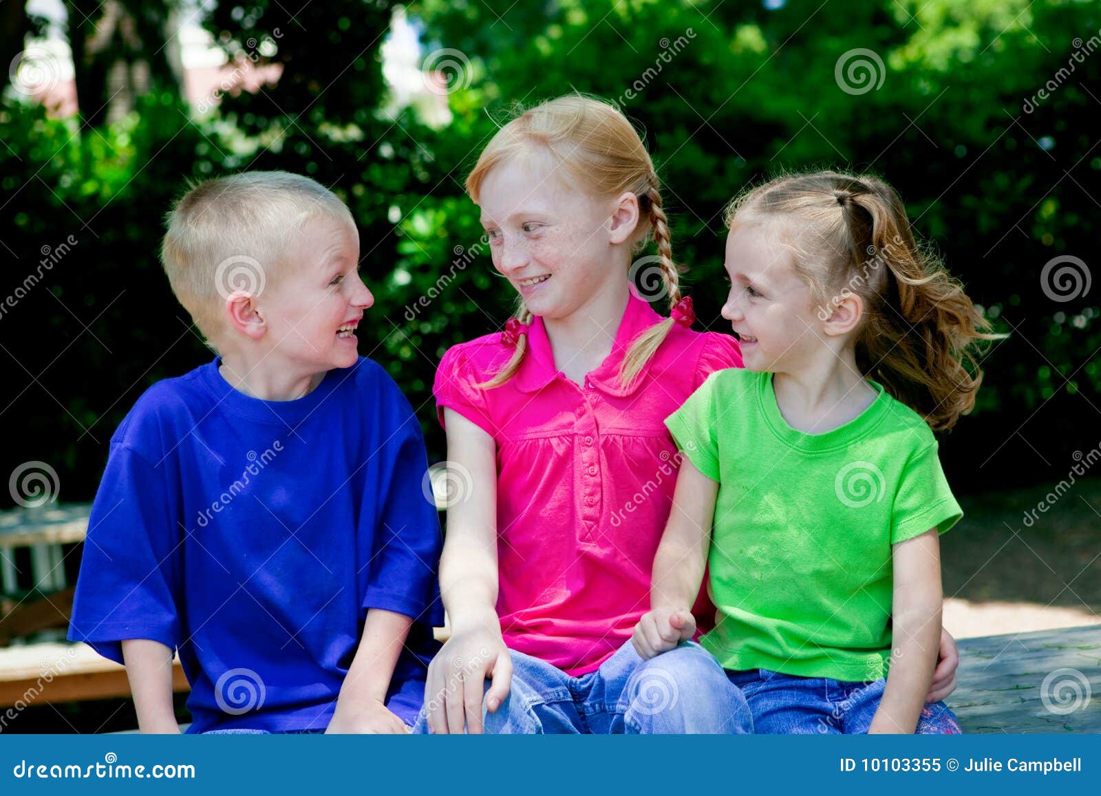 Three Children stock image. Image of laughter, childhood - 10103355