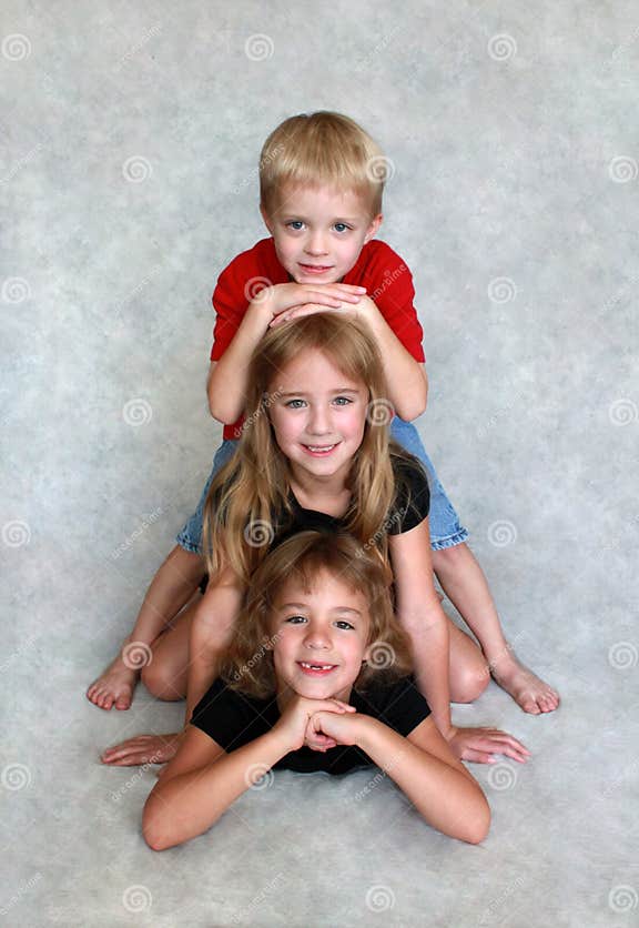 Three Children stock photo. Image of girls, pyramid, small - 20907468