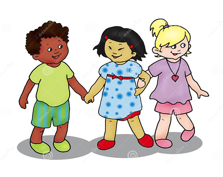 Three children stock illustration. Illustration of african - 5806004