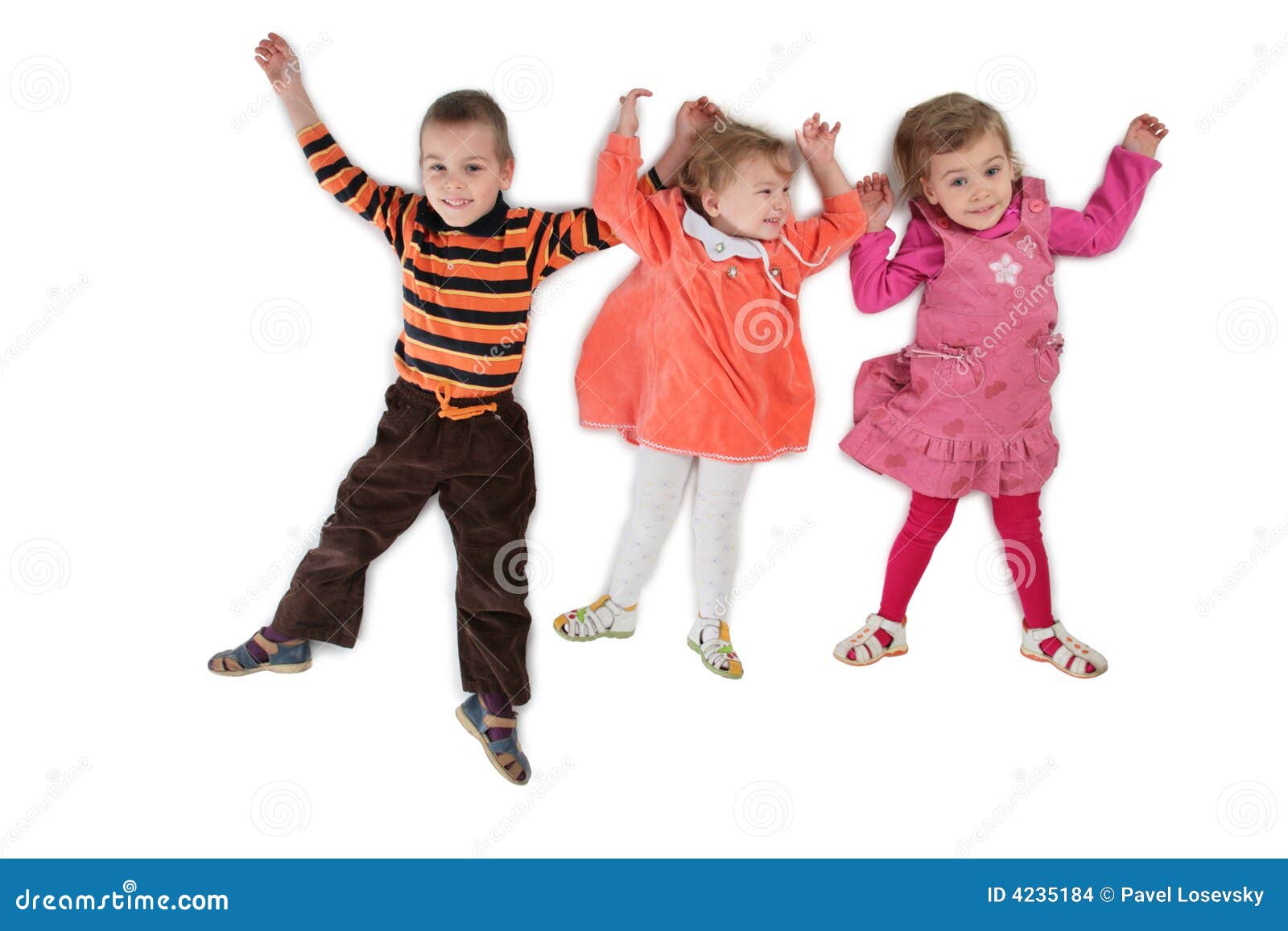 Three Children Lying Top View 3 Stock Photo - Image of pretty, handsome ...