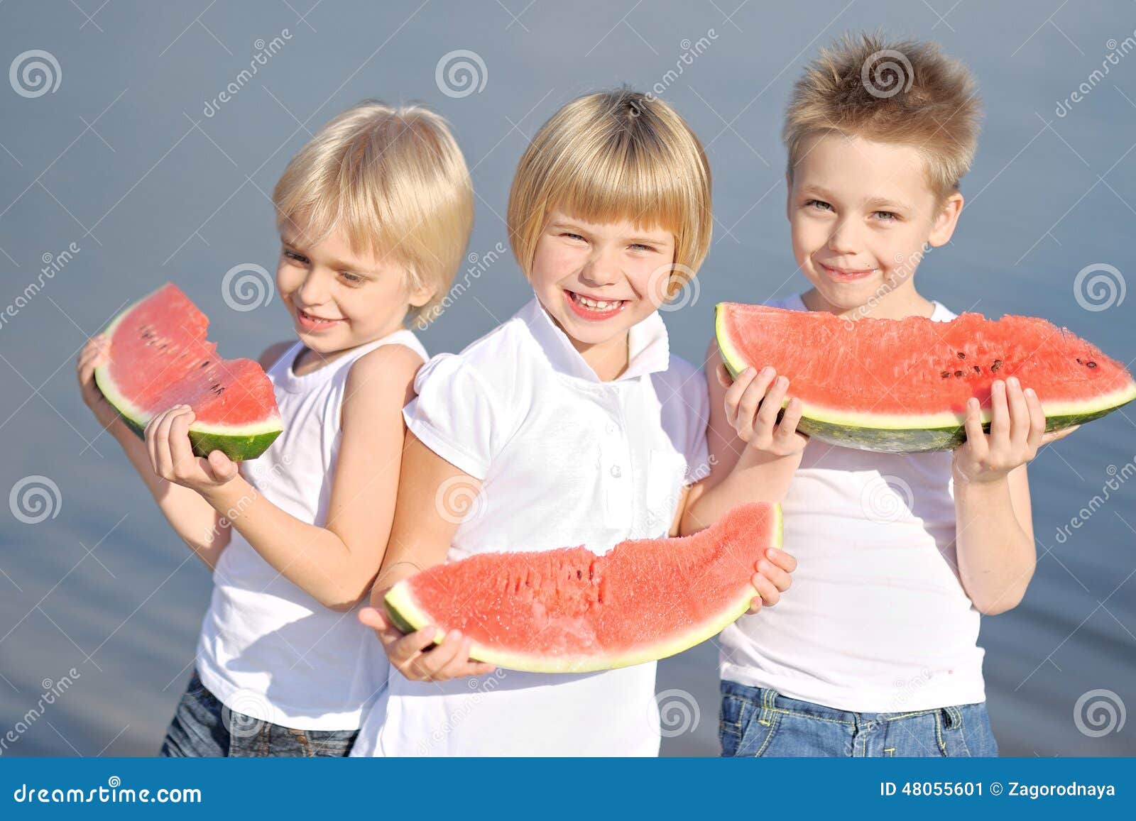 Three children playing stock image. Image of outside - 48055601