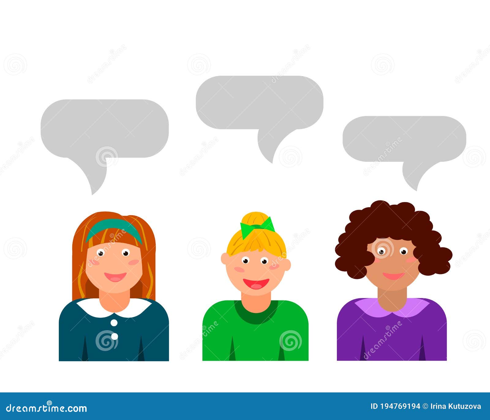 Three Children are Talking Together. Stock Vector - Illustration of ...