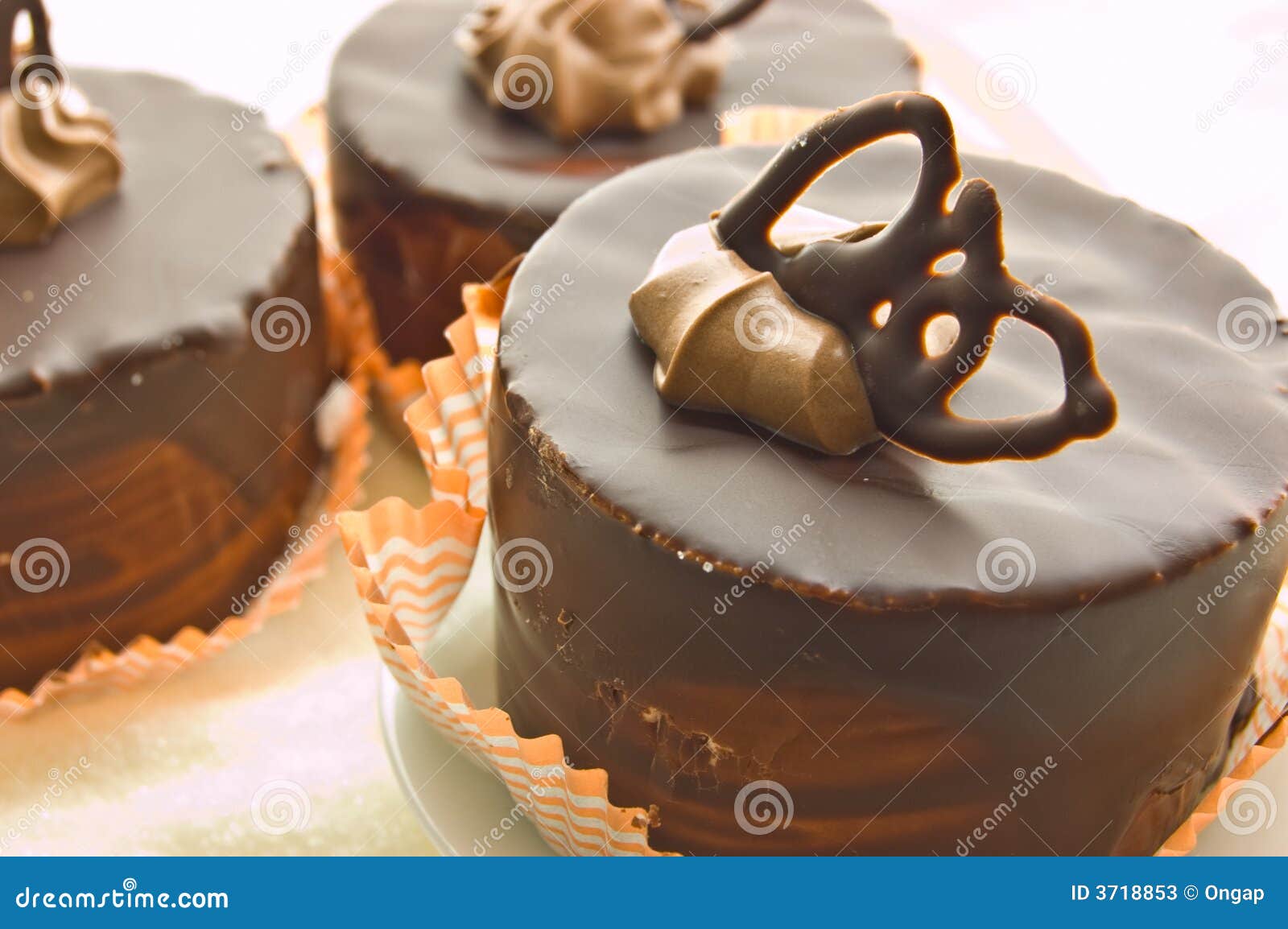 Three chocolate cake stock image. Image of diet, temptation - 3718853