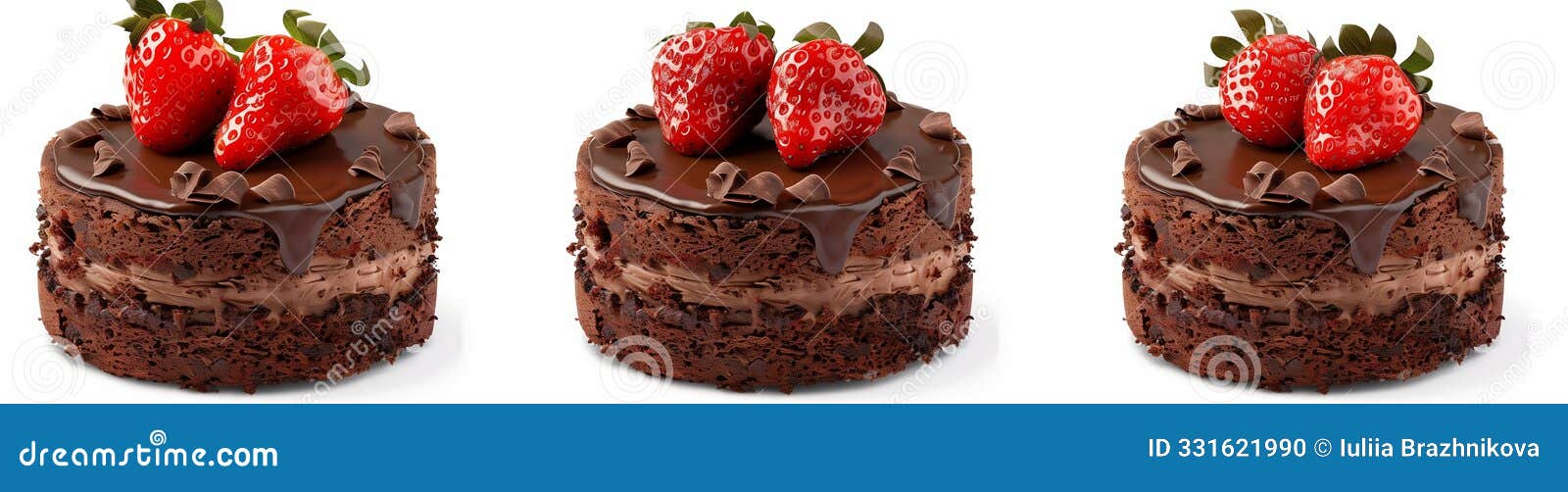 Three Chocolate Cakes On A Black Background. Mousse Cake With ...