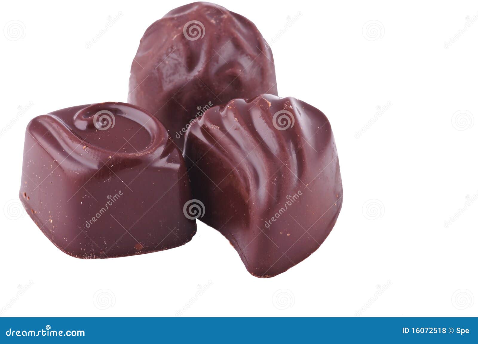 Three chocolate sweets stock photo. Image of dessert - 16072518