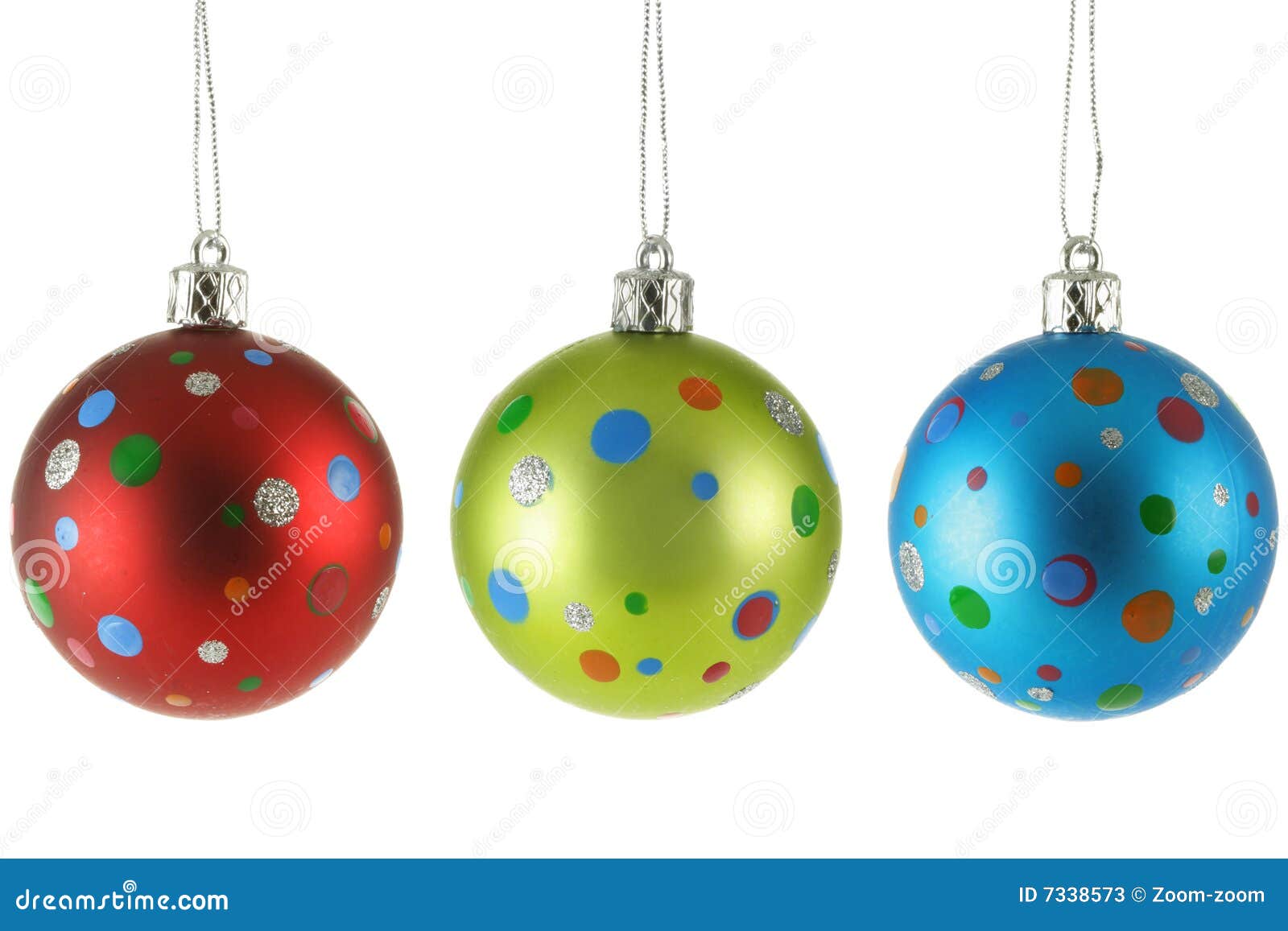 Three Christmas Balls with Colorful Spots Stock Image - Image of ...