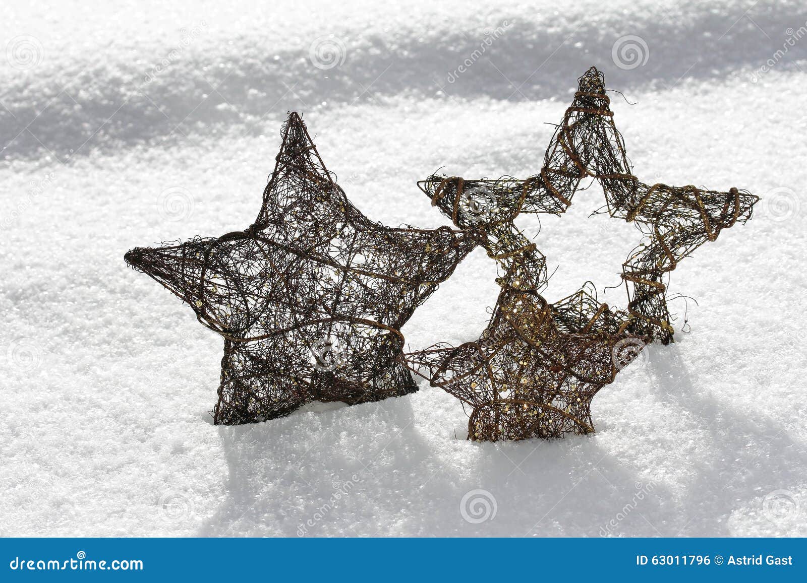 Three Christmas Star in Snow Stock Photo - Image of give, frost: 63011796
