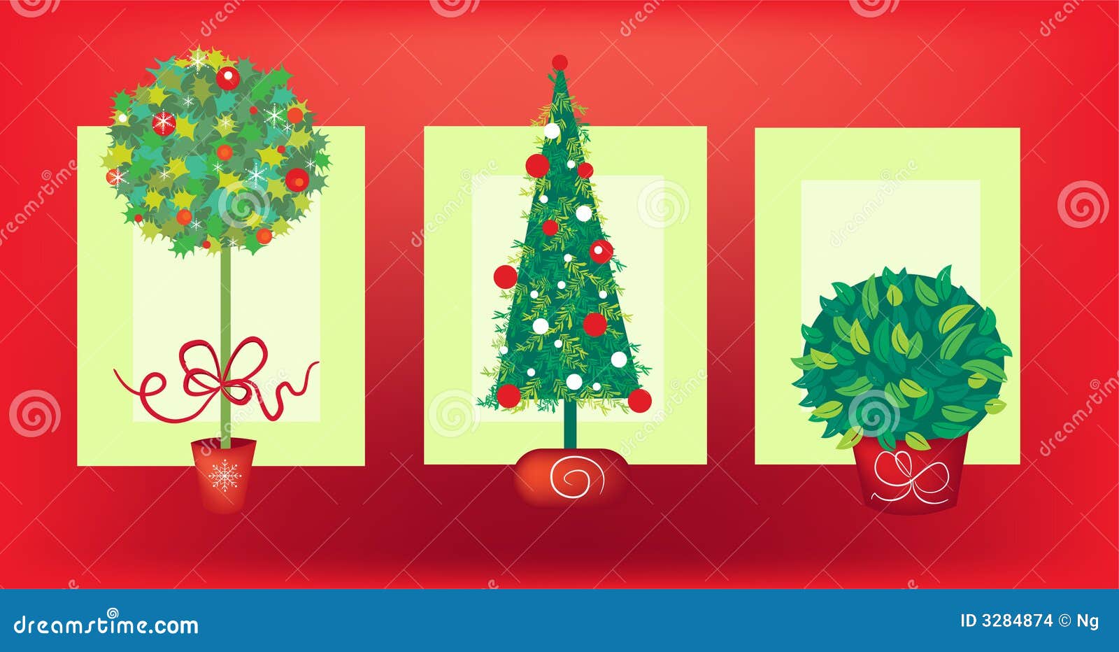 Three Christmas tree stock illustration. Illustration of xmas - 3284874