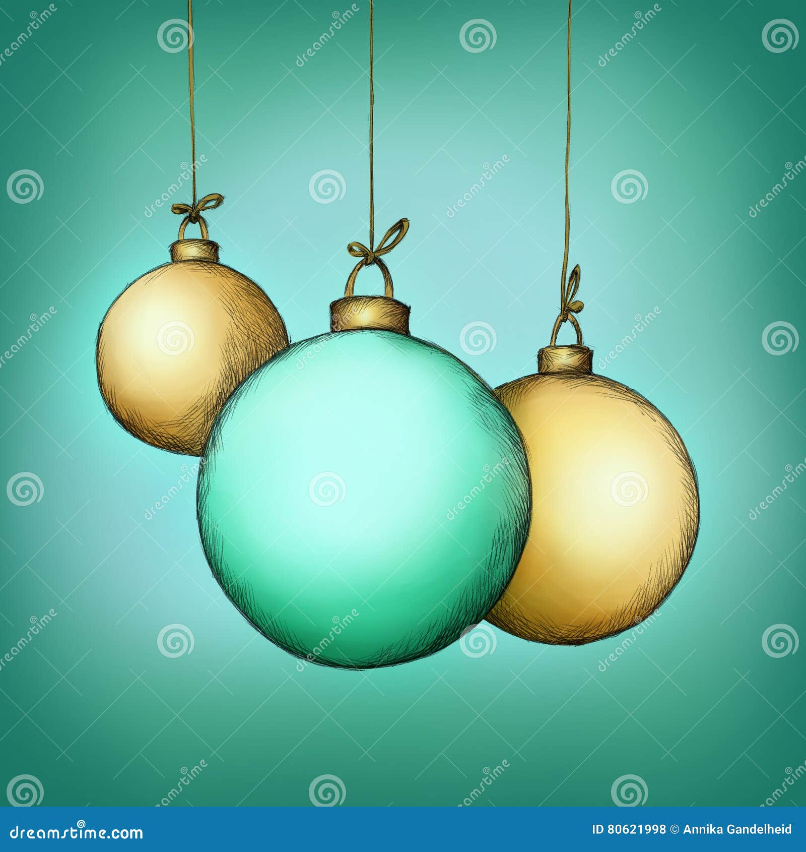 Three christmas tree balls stock illustration. Illustration of tree ...