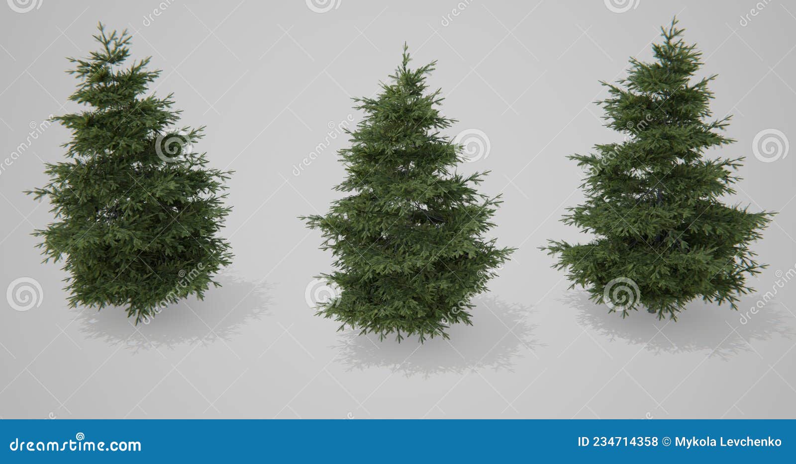 Three Christmas Trees on a White Background Stock Illustration ...
