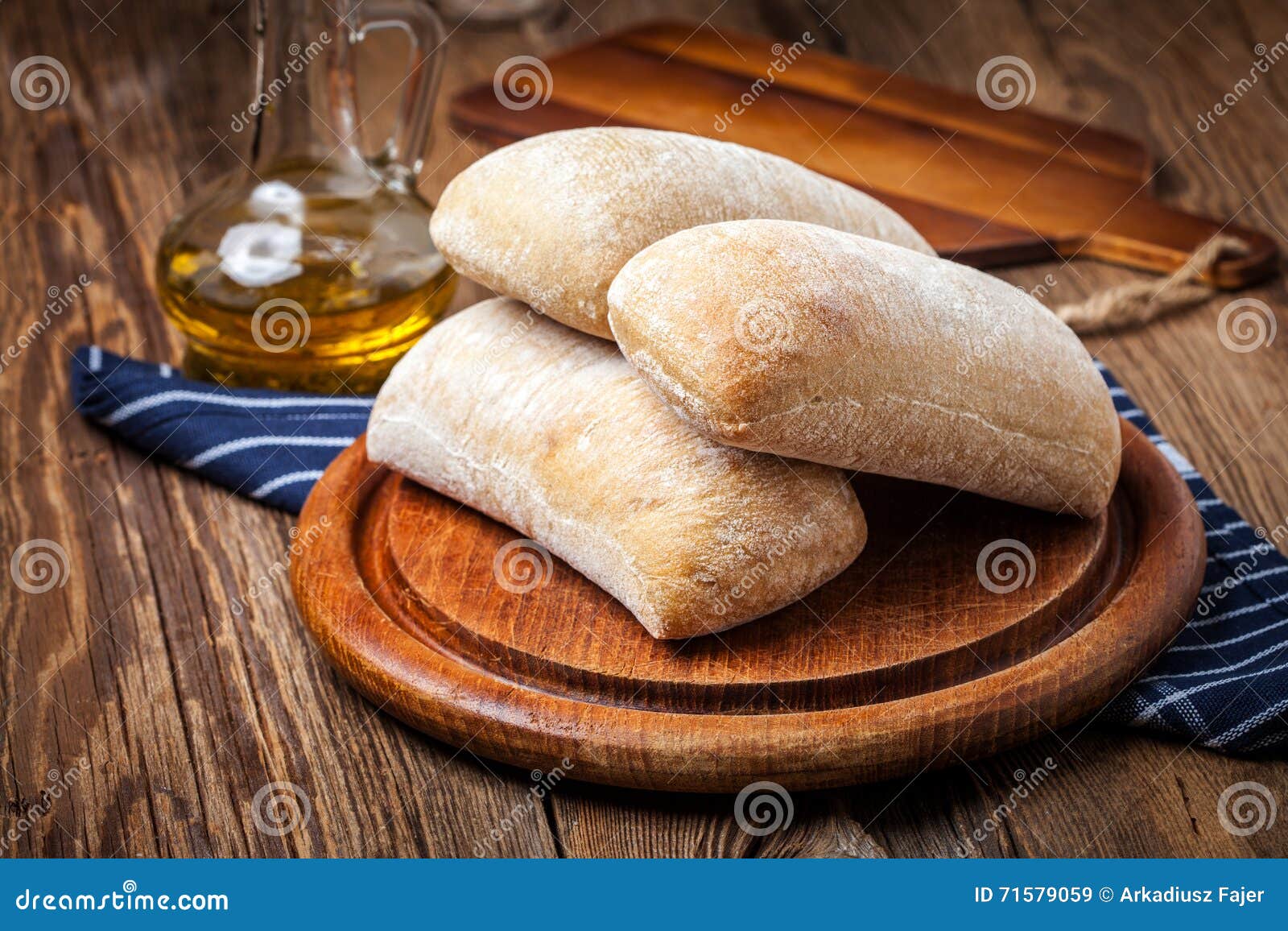 Three ciabatta bread buns. stock image. Image of ciabatta - 71579059
