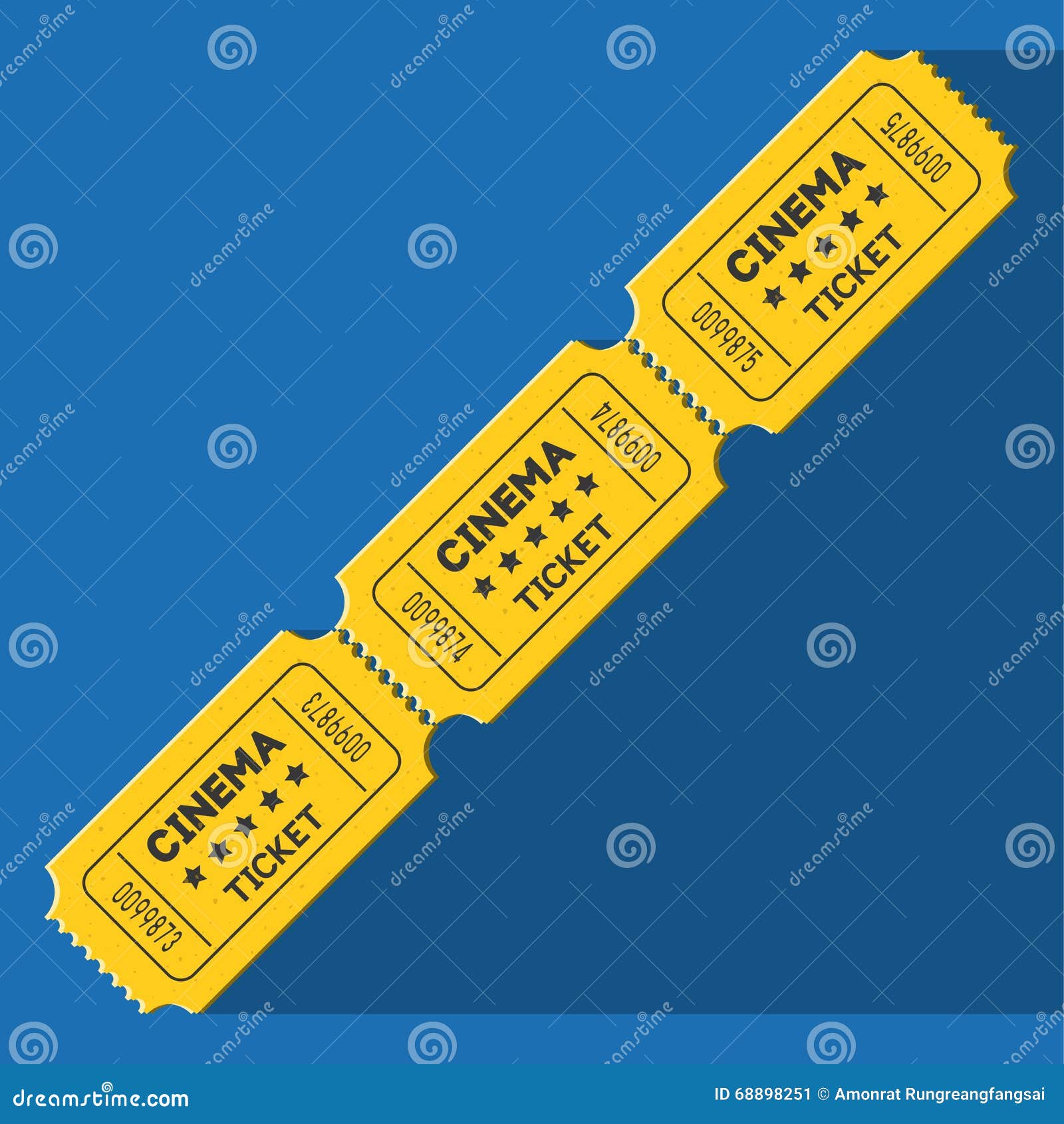 Three Cinema tickets stock vector. Illustration of cinematography ...