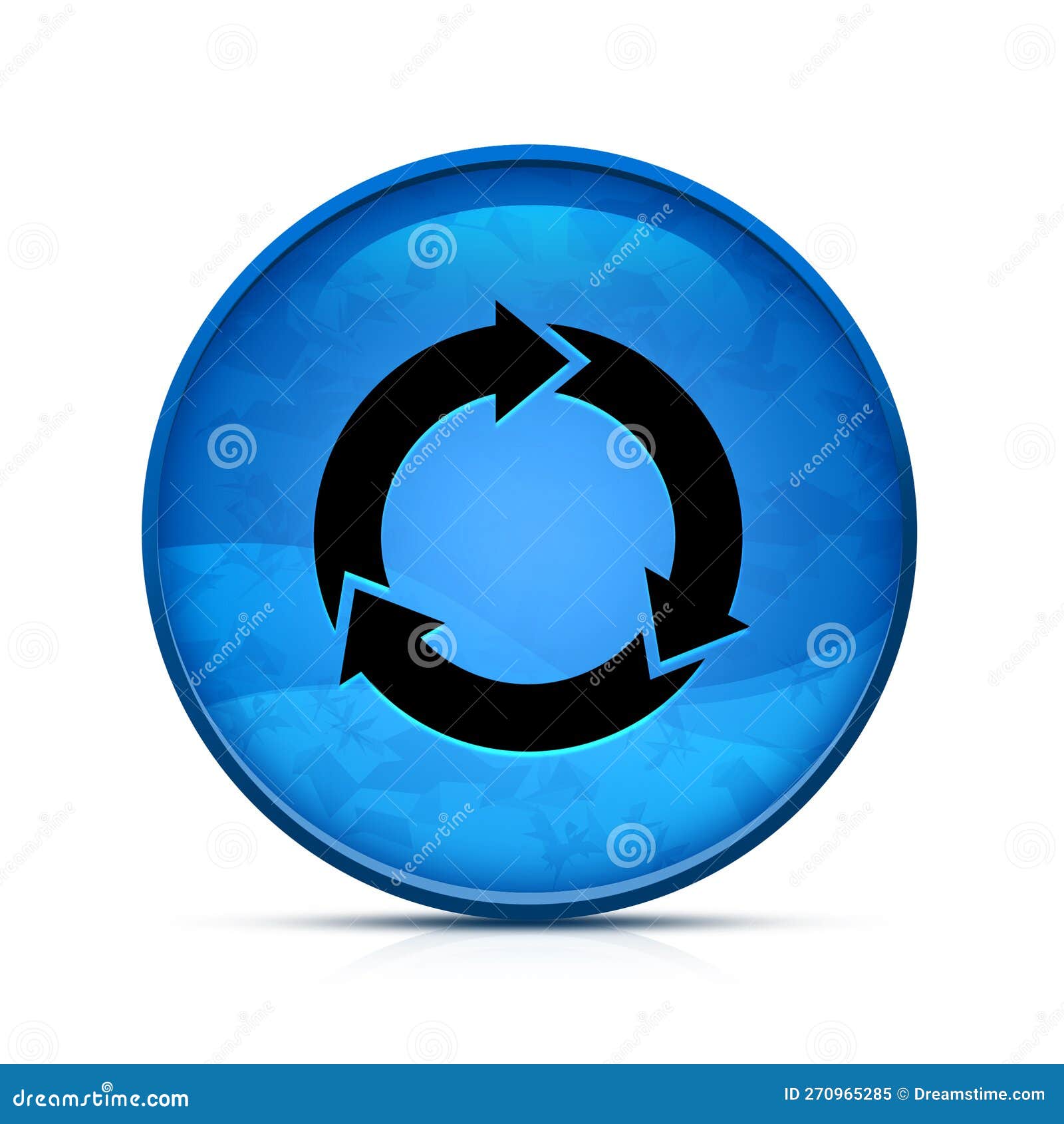 Three Circle Arrows Help Icon on Classy Splash Blue Round Button ... Three Circle Arrows Help Icon on Classy Splash Blue Round Button ...