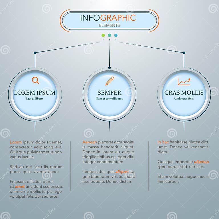 Three Circle Options or Steps Pattern Stock Vector - Illustration of ...