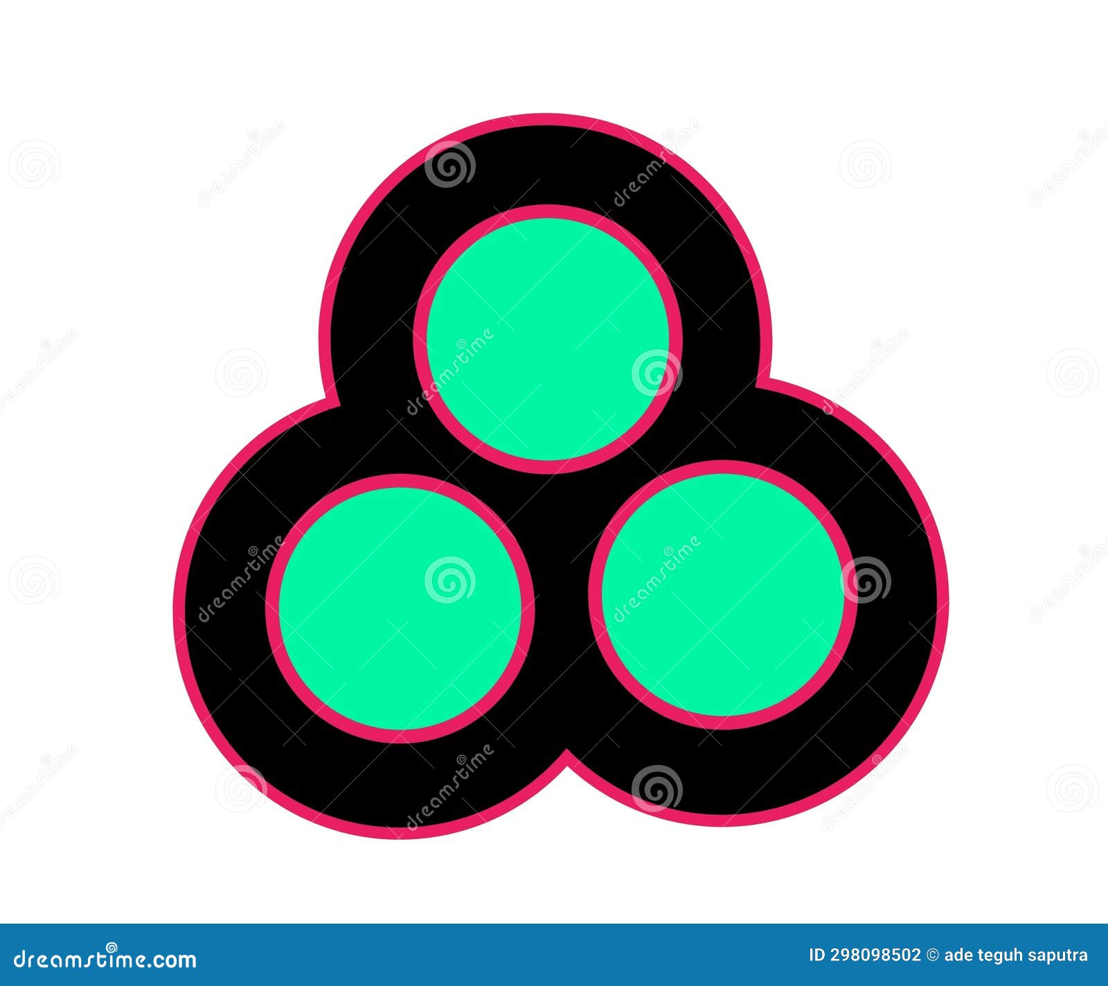 Three Circles Overlaps Soft Shadow On Gray Ready To Prints Royalty-Free ...