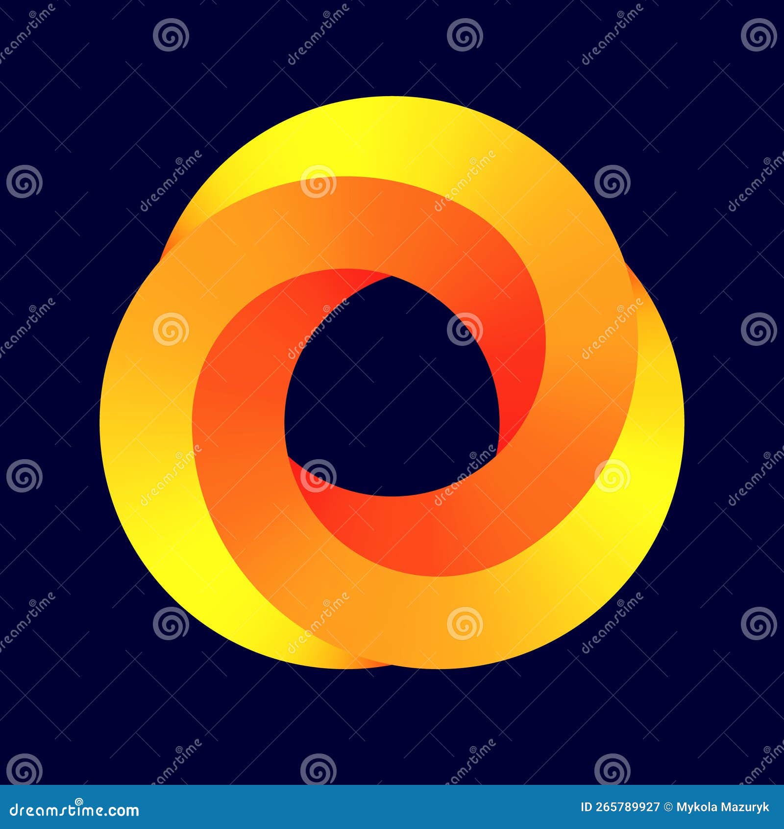 Three Circles in Impossible Figure. Complexity Geometric Illusion in ...