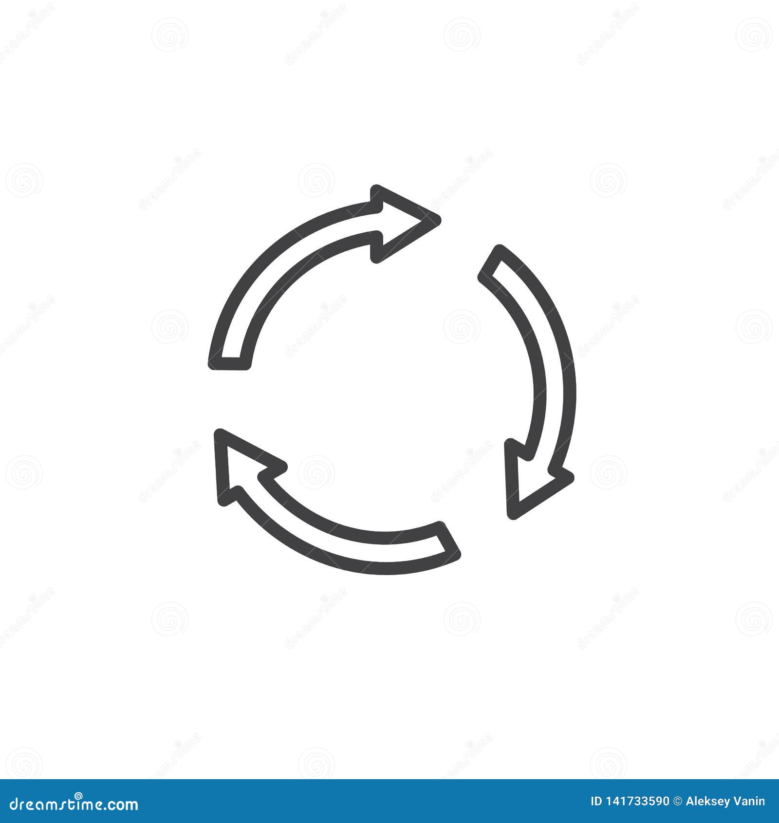 Three Circular Arrows Line Icon Stock Vector - Illustration of design ...
