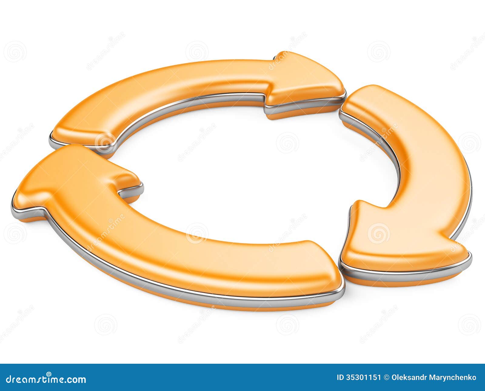 Three circular arrows stock illustration. Illustration of render - 35301151