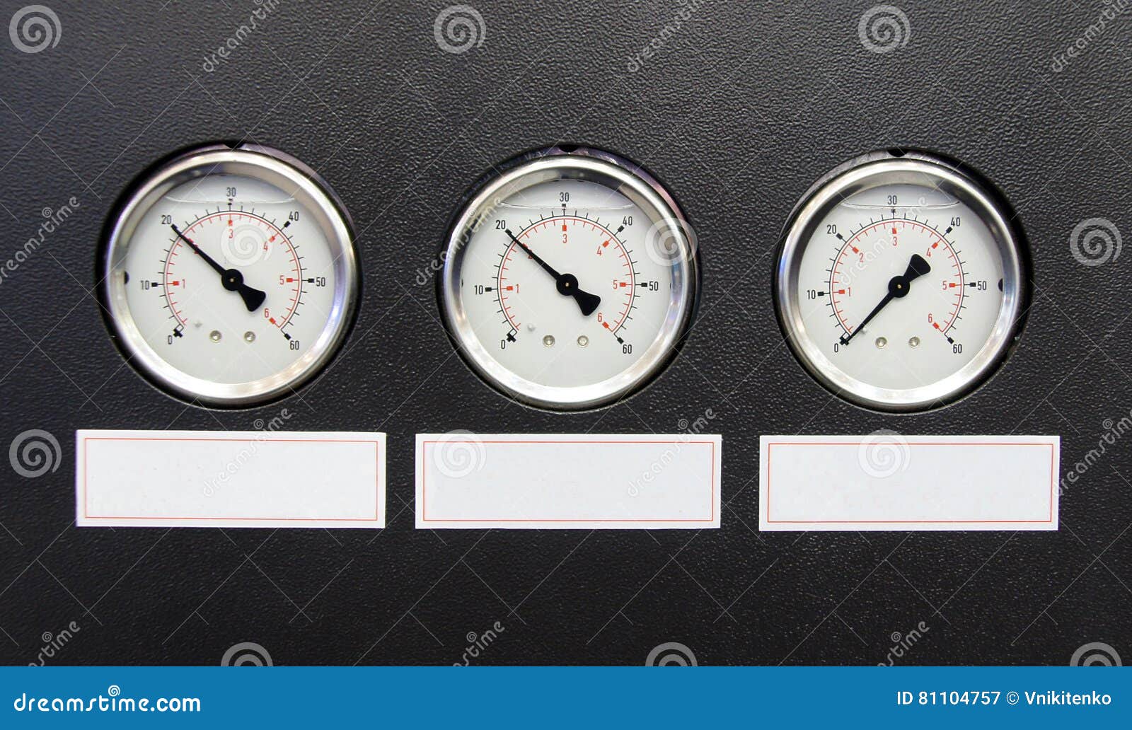 Three circular gauges stock image. Image of industry - 81104757
