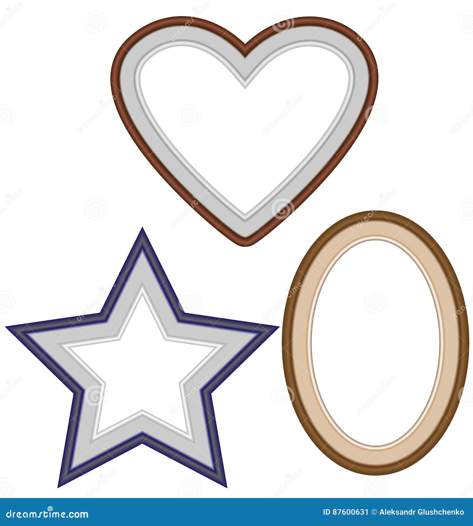 Three classic frameworks stock vector. Illustration of brown - 87600631