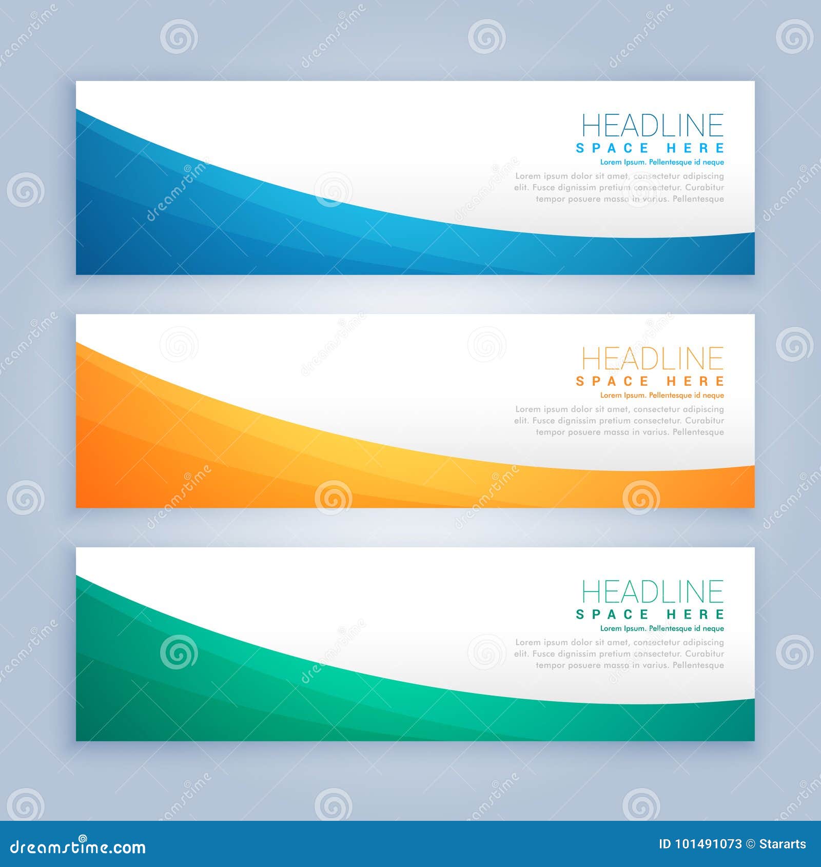 Three Clean Business Banners and Header Set Stock Vector - Illustration ...