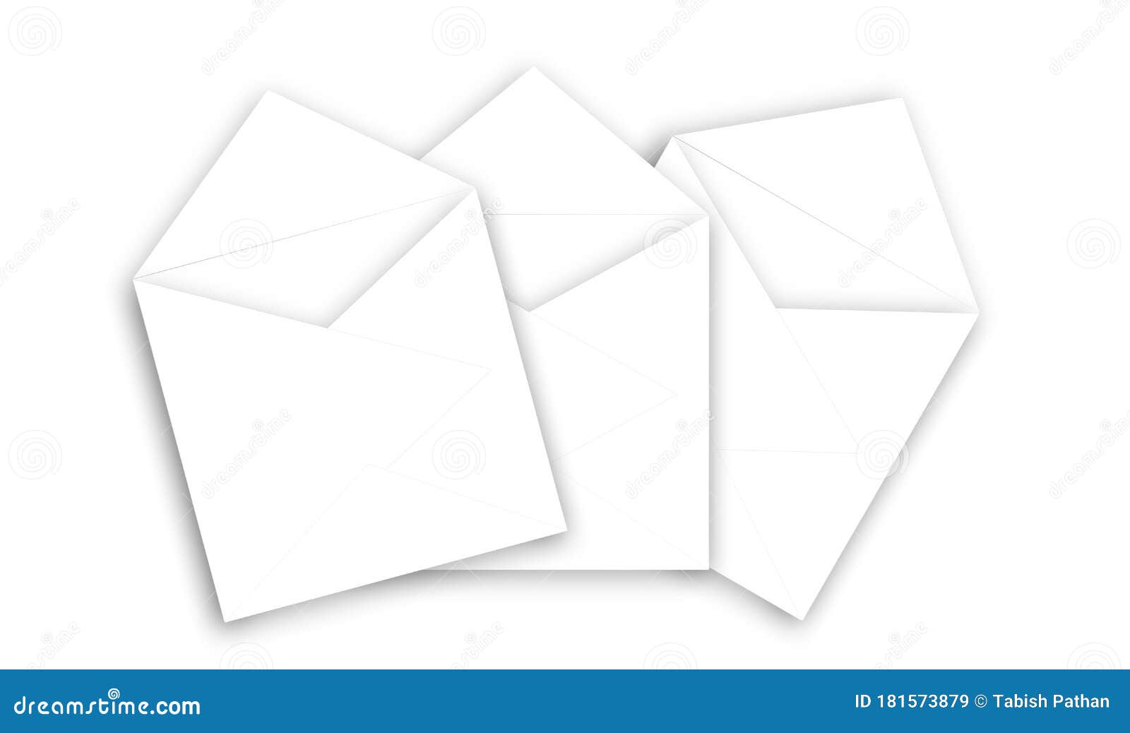 Three Clear Envelopes Isolated on White Background Stock Image - Image ...