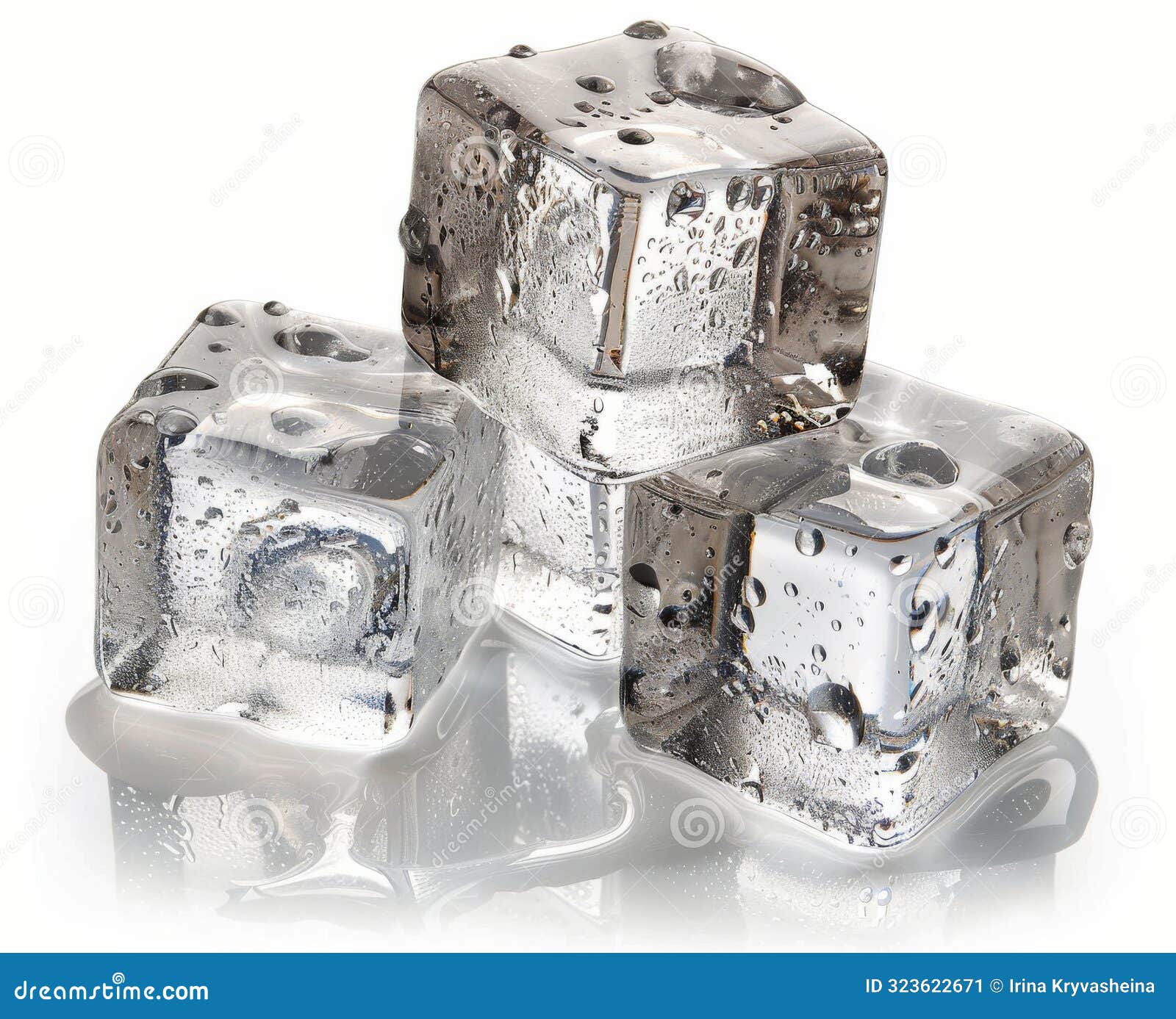 Three Clear Ice Cubes on White Background Stock Image - Image of ...