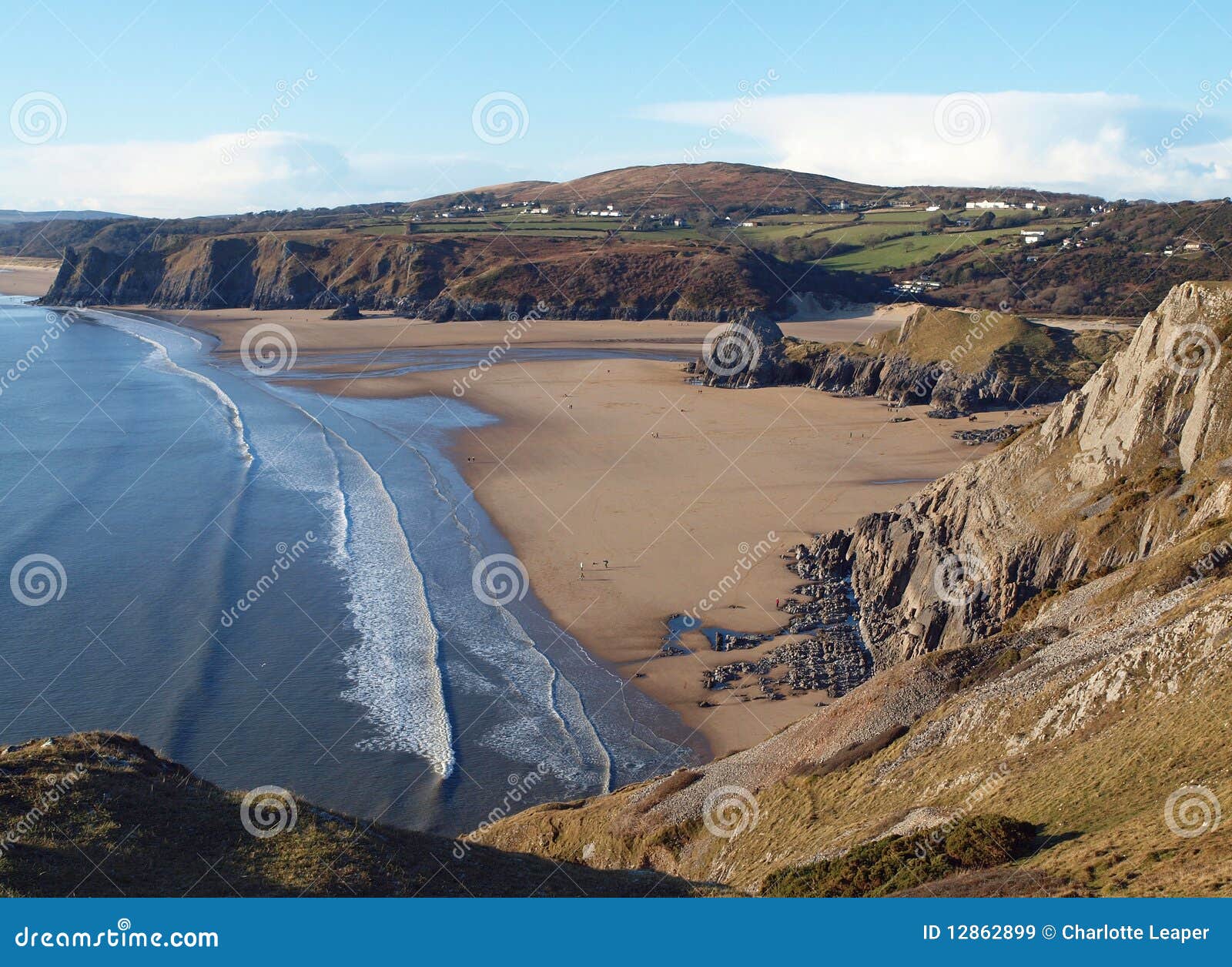 Three Cliffs Bay On The Gower Peninsula, South Wales, UK Royalty-Free ...