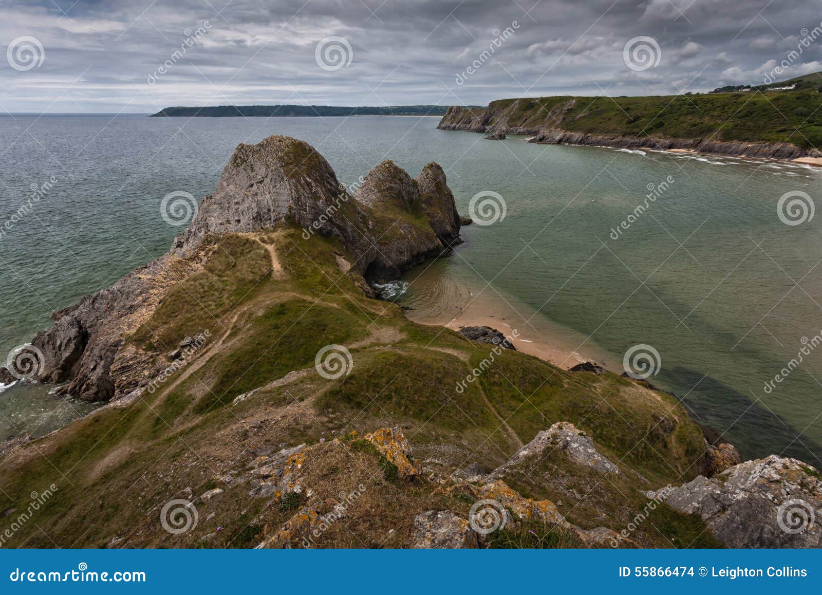 Three Cliffs Gower stock photo. Image of sand, south - 55866474