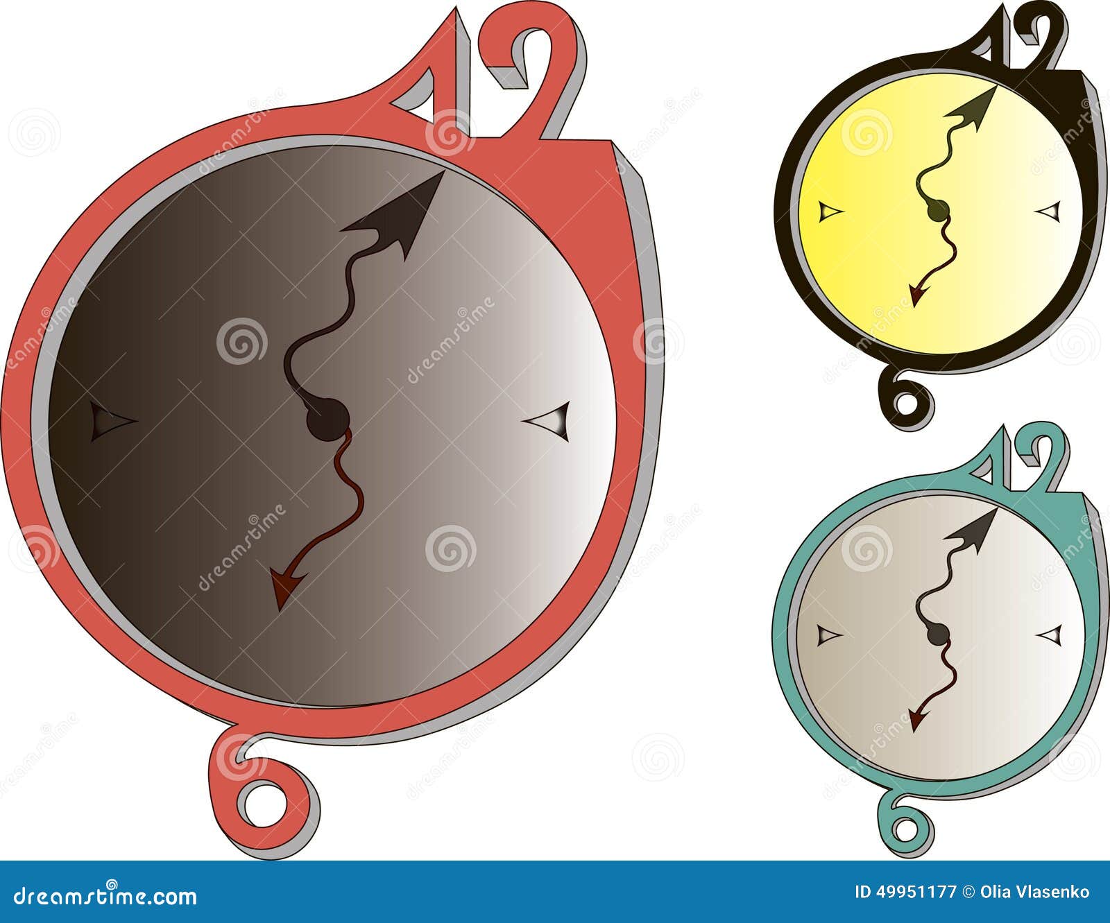Three Clocks Vector Illustration | CartoonDealer.com #22239496