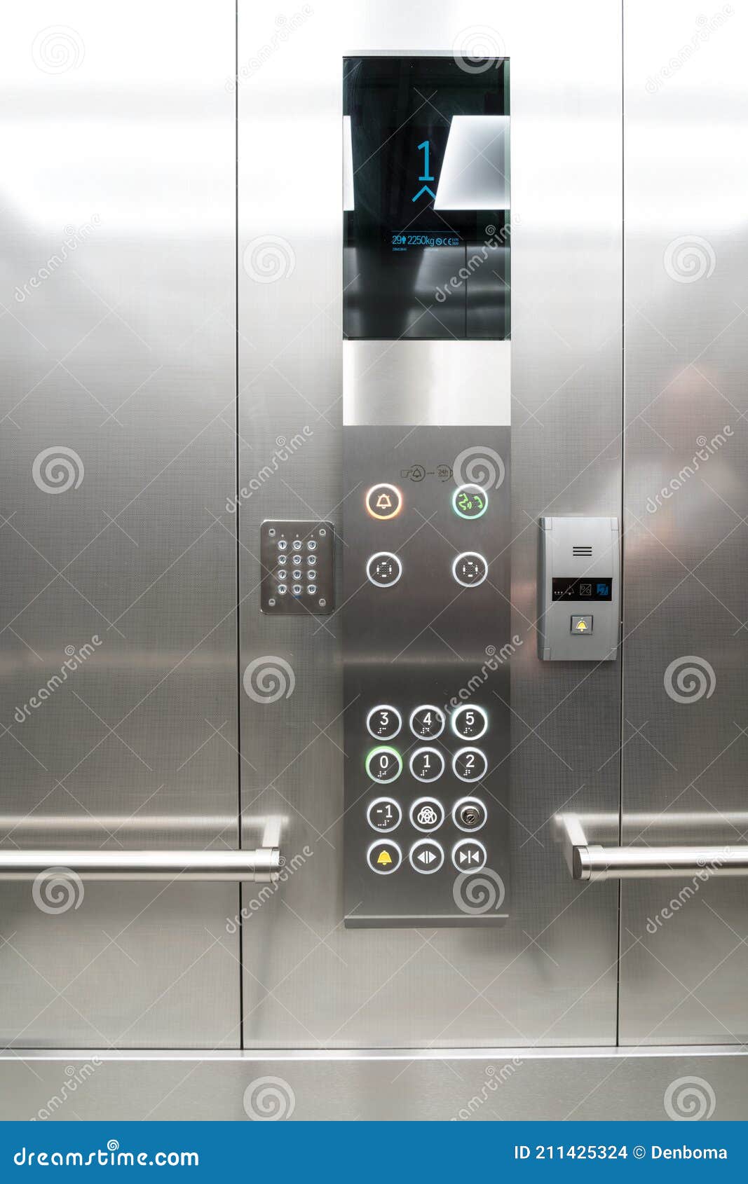 Three Close Elevator in the Hall Stock Photo - Image of closed, metal ...