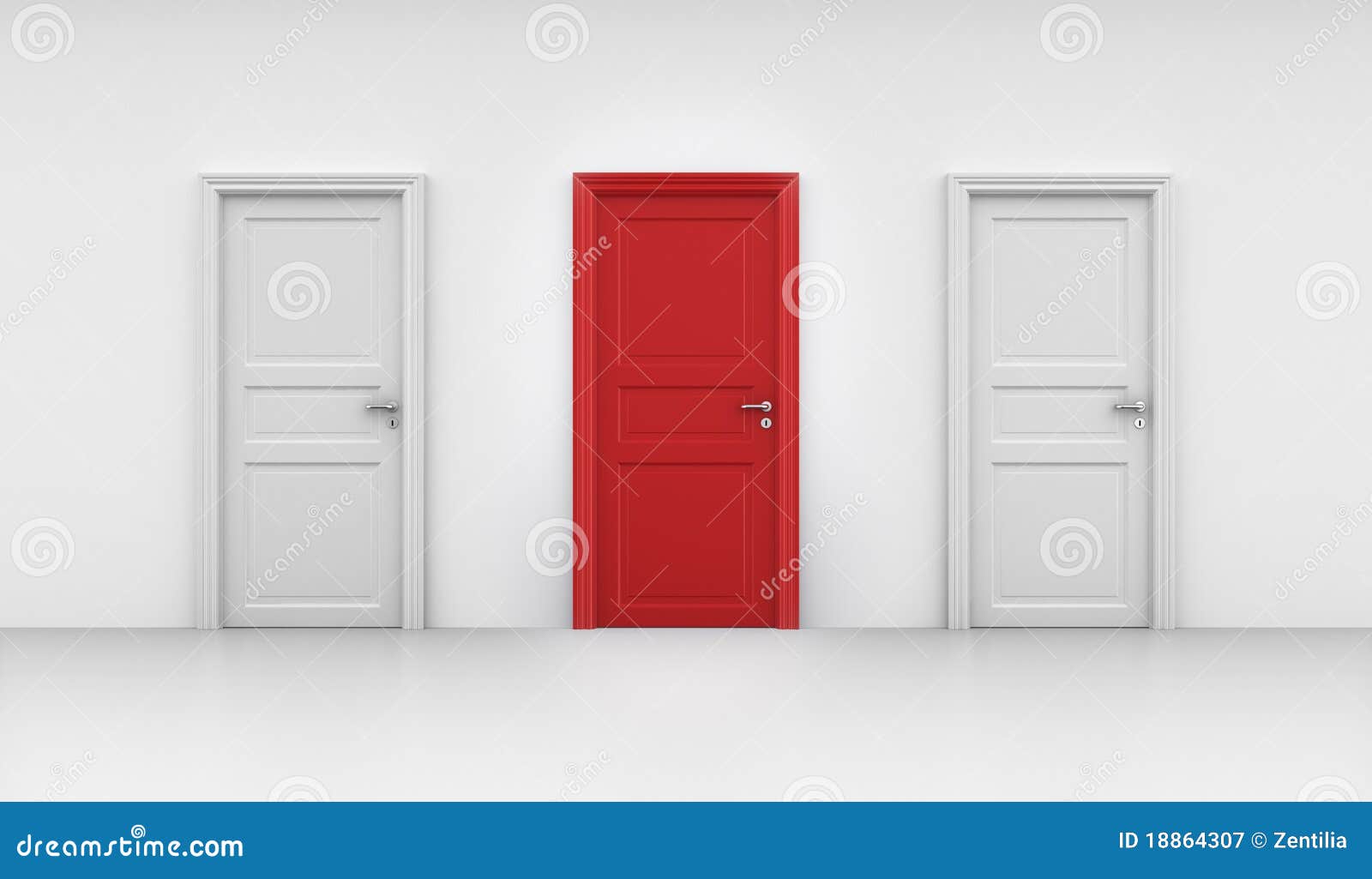 Three closed doors stock illustration. Illustration of door - 18864307