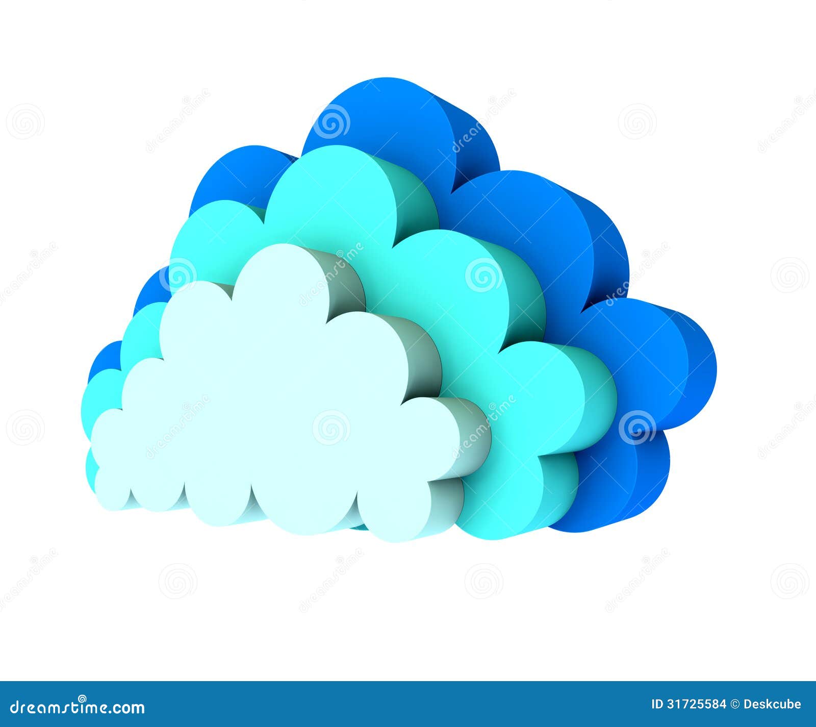Three clouds stock illustration. Illustration of water - 31725584